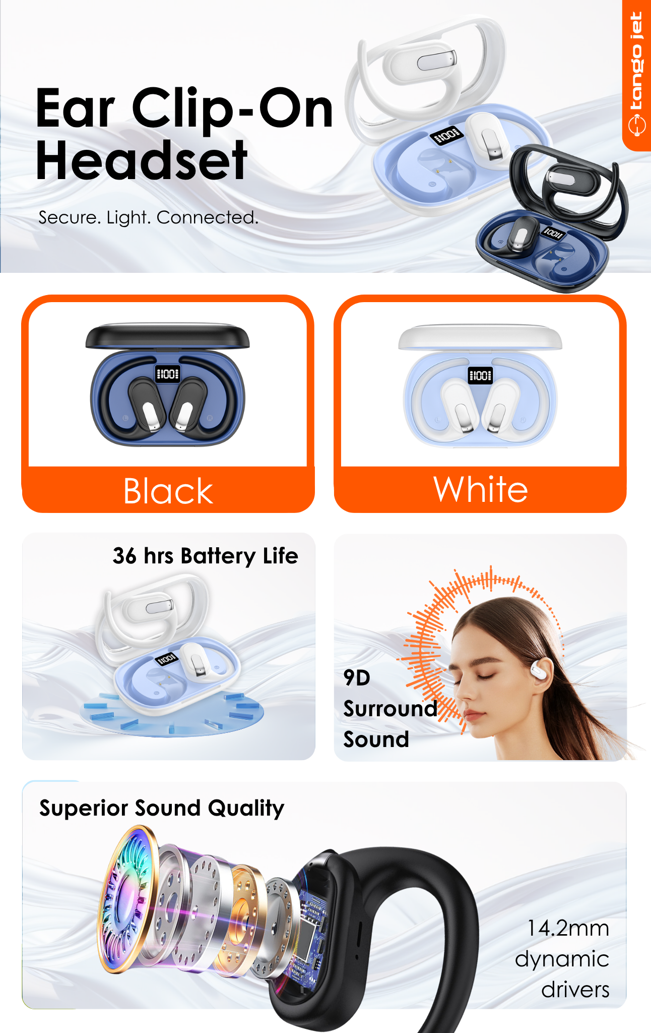 Tango Jet | Ear Clip-On Headset