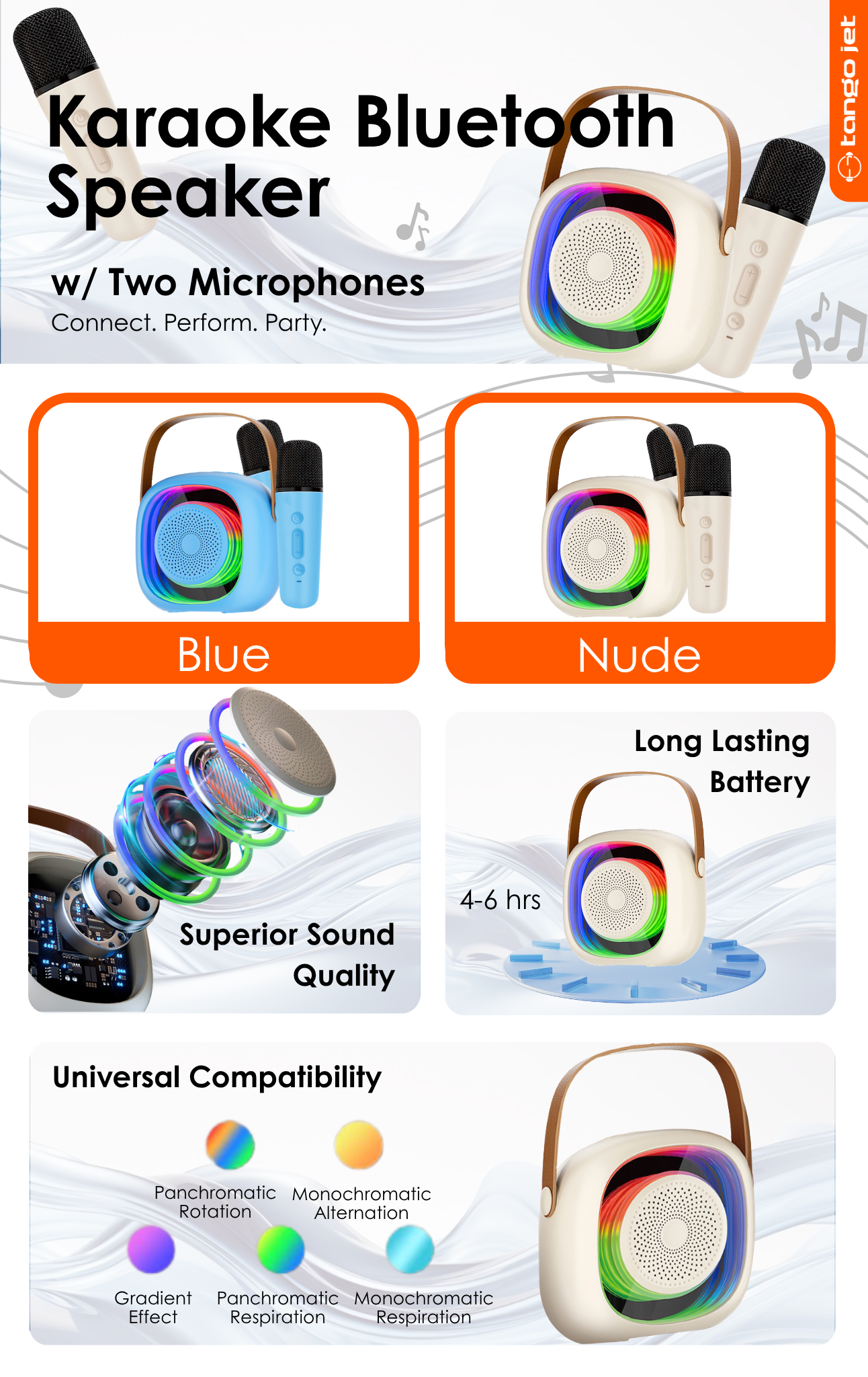 Tango Jet | Karaoke Bluetooth Speaker with 2 Microphones